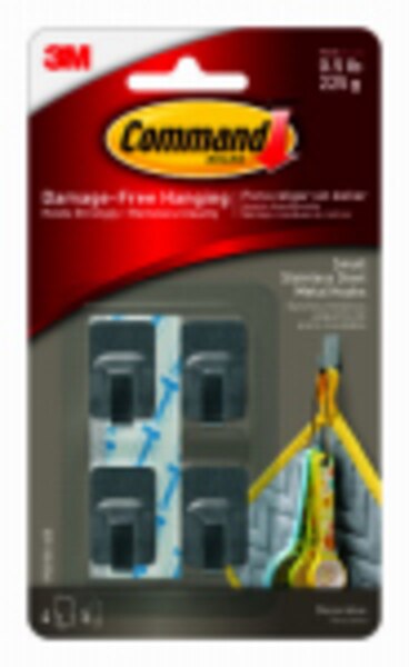 COMMAND SS HOOKS WITH 5 STRIPS 4PK