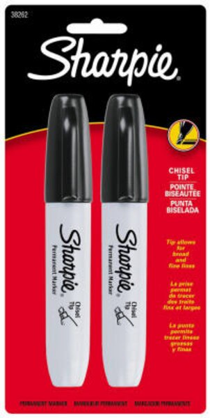 SHARPIE BLACK CHISEL TIP MARKER 2PK